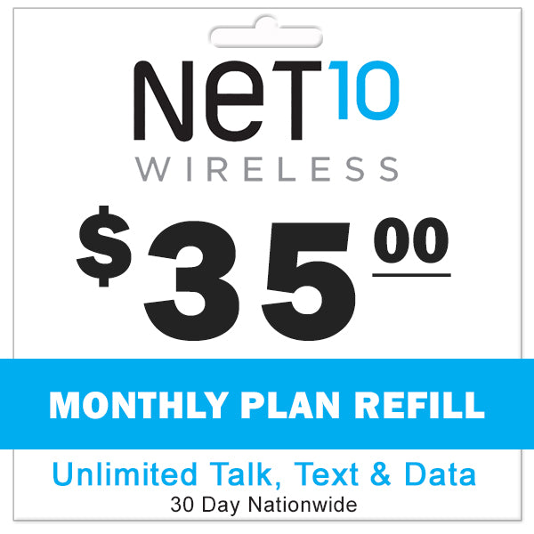 Net10 Wireless Monthly Plan Refill – PrePaid Phone Zone