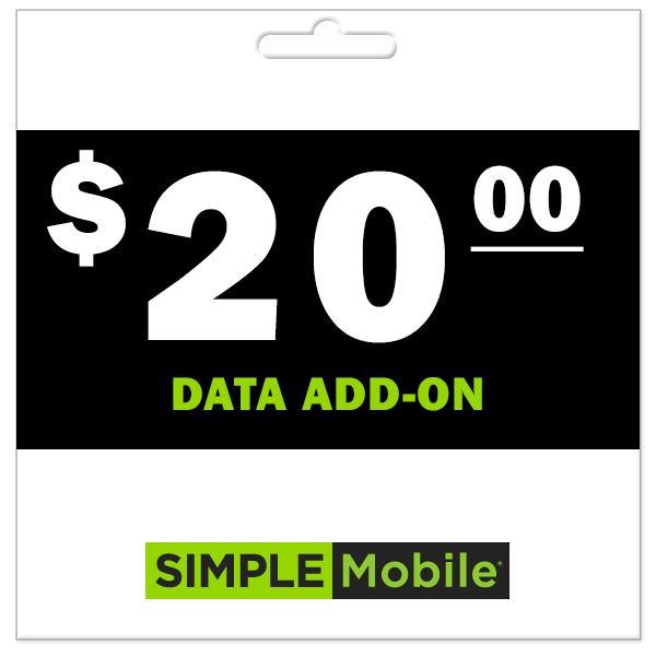 Simple Mobile Data Add-On Plans – PrePaid Phone Zone