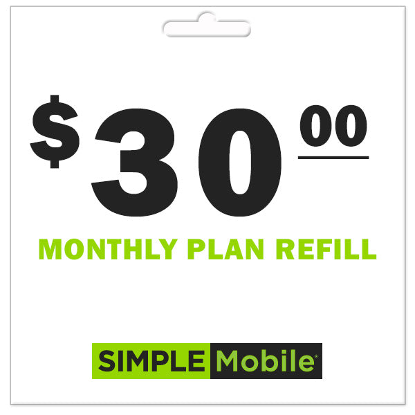 Simple Mobile Monthly Plan ReUp Refill - Instant Payment – PrePaid ...